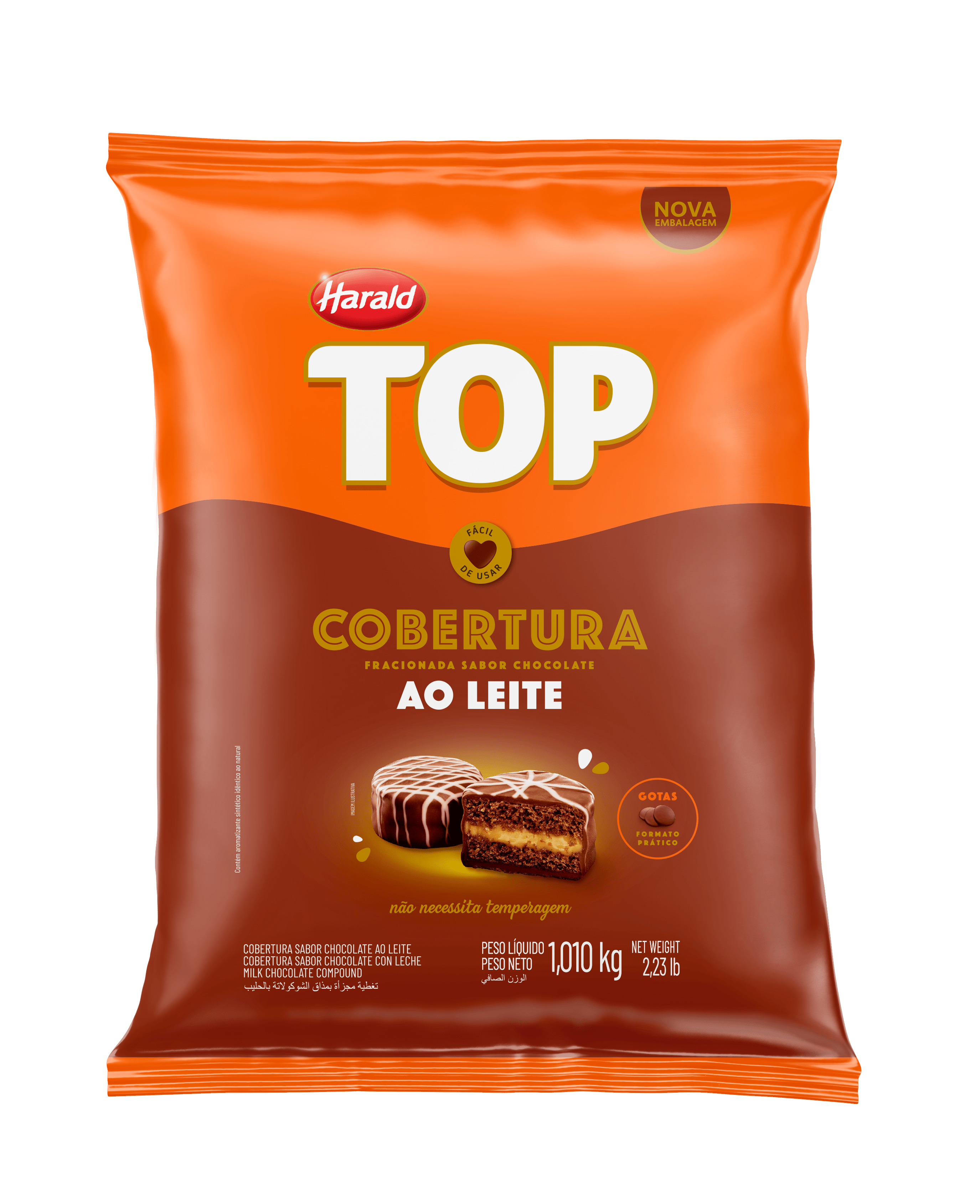 Cobertura TOP Ao Leite em Gotas 1,01kg - Harald